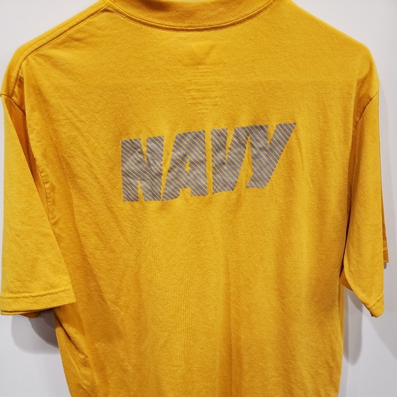 u.s. navy | Shirts | Us Navy Yellow Shirt Navy Logo | Poshmark